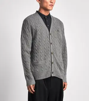 POLO RALPH LAUREN Wool-cashmere Cable-knit Cardigan