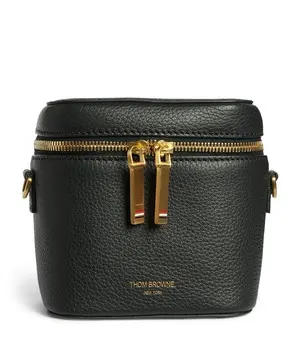 Thom Browne Leather Box Pouch - Black