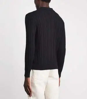 ISAIA Wool-silk-cashmere Polo Sweater