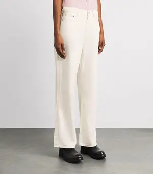 Rag & Bone Low-rise Cam Straight Jeans - Ivory
