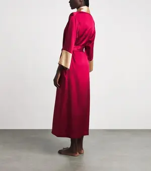 Loretta Caponi Silk Porzia Long Robe