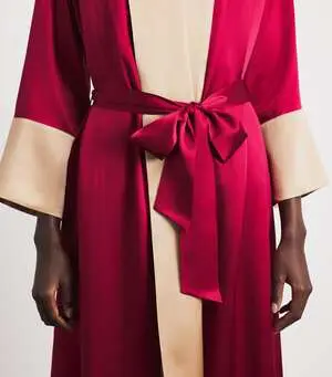 Loretta Caponi Silk Porzia Long Robe