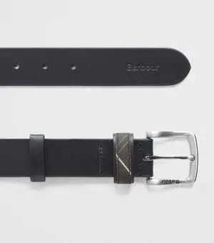 BARBOUR Leather Tartan Keeper Belt
