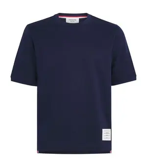 Thom Browne Cotton 4-stripe T-shirt - Navy