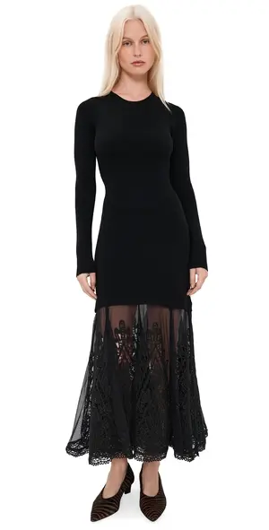 Sea Vali Embellished Mixed Media Maxi Dress