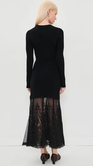 Sea Vali Embellished Mixed Media Maxi Dress