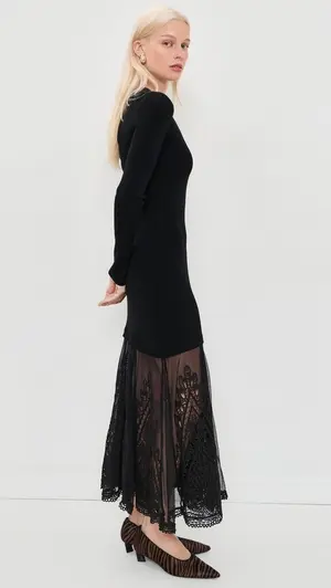 Sea Vali Embellished Mixed Media Maxi Dress