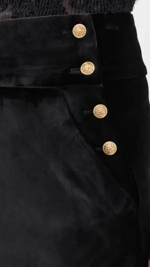 Alice + Olivia Donald High Rise Side Button Velvet Skirt