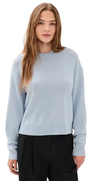 THEORY Cashmere Crew Neck Pullover - Cool Fog