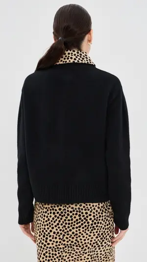 RÓHE Cheetah Collar Cardigan