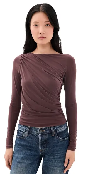 FRAME The Draped Top - Currant