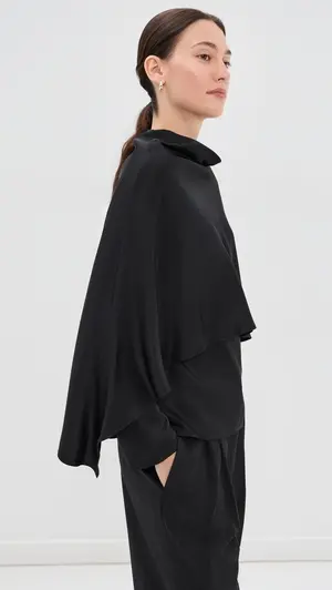 RÓHE Satin Cape Top