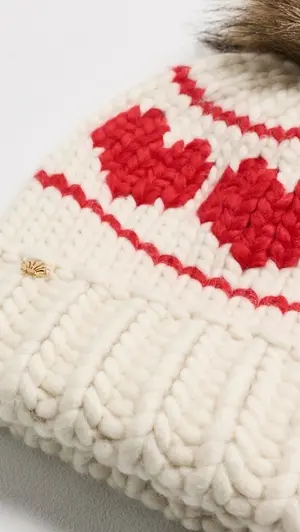Lele Sadoughi Triple Hearts Beanie