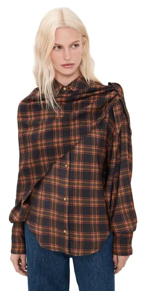 Essentiel Antwerp Kiss Oversized Shirt With Scarf - Combo1 Firestarter