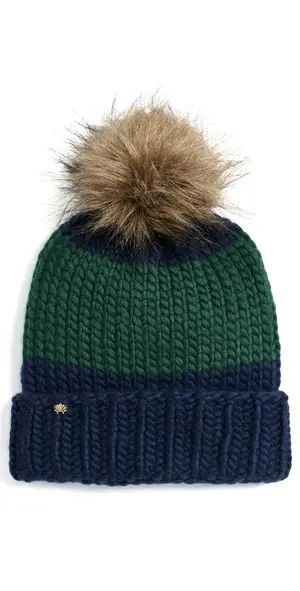 Lele Sadoughi Colorblock Beanie - Hunter