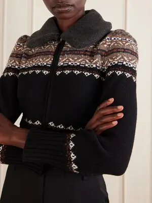 Alexander McQueen Fair Isle Wool Zip-up Cardigan