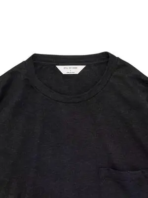 STILL BY HAND Loose-fit Pocket-detail T-shirt - Black