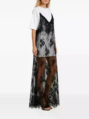 HAMZA Double-layered Lace Maxi Dress