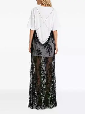 HAMZA Double-layered Lace Maxi Dress
