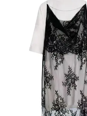 HAMZA Double-layered Lace Maxi Dress