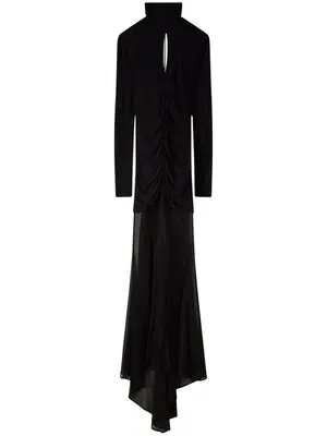PATRIZIA PEPE Draped Long Evening Dress - Black