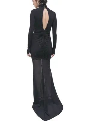 Patrizia Pepe Draped Long Evening Dress
