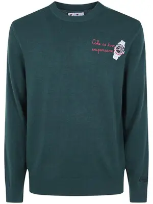 MC2 SAINT BARTH Watch Embroidered Crewneck Jumper - Green