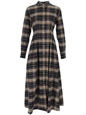 MC2 SAINT BARTH Long-sleeved Checked Shirt Dress By