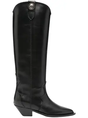 VIA ROMA 15 Logo-plaque Knee-high Boots - Black