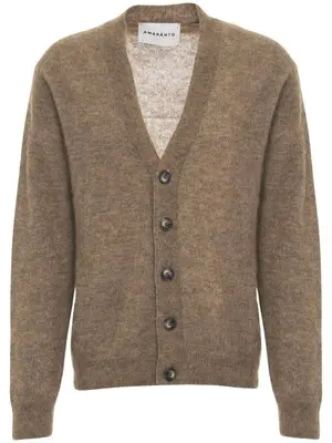 AMARANTO V-neck Knitted Cardigan - Beige