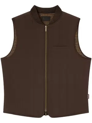 MC2 SAINT BARTH Spencer Wool Reversible Vest With Houndstooth Pattern - Beige