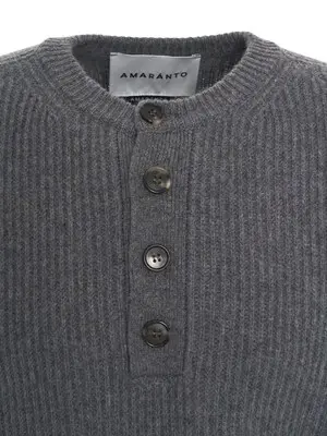 AMARANTO Knitted Buttoned Polo Shirt By