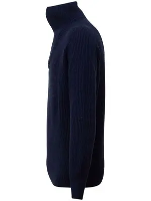 AMARANTO Half Zip High Neck Knitted Sweater