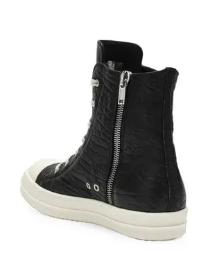 Rick Owens High-top Sneakers In Textured Leather