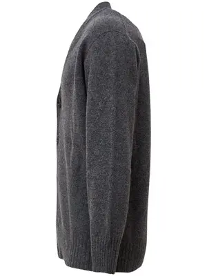 AMARANTO Distressed V-neck Cardigan Sweater By