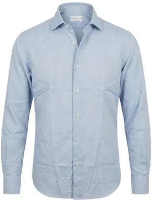 XACUS Spread-collar Long-sleeve Shirt - Sky Blue