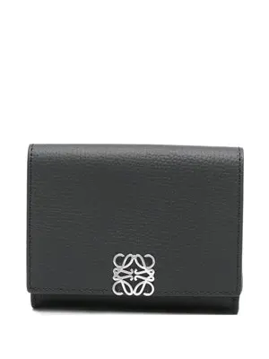 Loewe Anagram Trifold Leather Wallet - Black