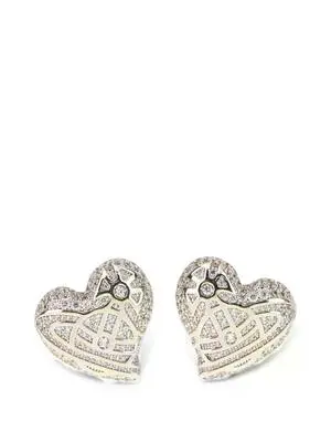 VIVIENNE WESTWOOD Evangeline Orb Heart Earrings - Silver