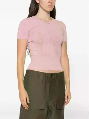 JW Anderson Pointelle Bow-detail T-shirt