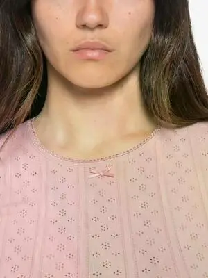 JW Anderson Pointelle Bow-detail T-shirt
