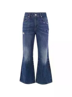 FLANEUR Distressed Flared Jeans - Blue