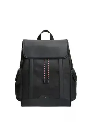 TOMMY HILFIGER Logo-plaque Drawstring Backpack - Black
