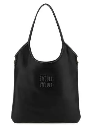 MIU MIU Leather Shopping Bag - Black