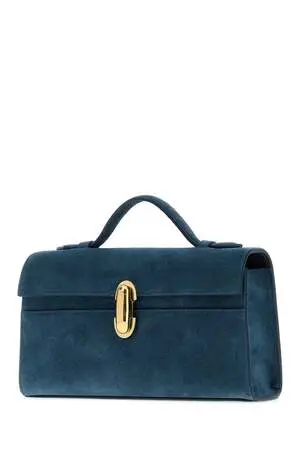 SAVETTE Cerulean Suede Symmetry Handbag