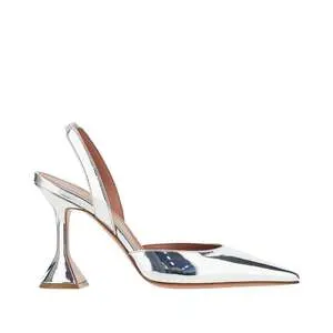 AMINA MUADDI Holli' Metallized Leather Slingback Pumps - Silver