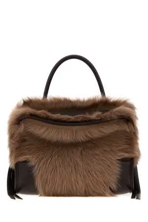 LOEWE Shearlings Medium Amazona 180 Handbag - Brown