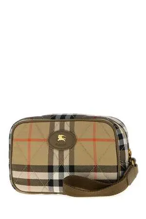 Burberry Embroidered Canvas Horseshoe Clutch - Multicolor