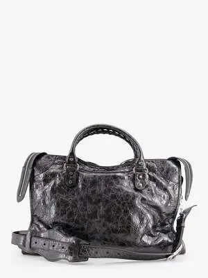 BALENCIAGA Le City Medium Metallic Leather Handbag