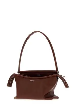 Loewe Chocolate Leather Small Whisker Shoulder Bag - Brown
