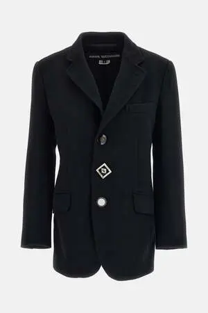 Junya Watanabe Giacca Monopetto In Lana E Cashmere - Nero
